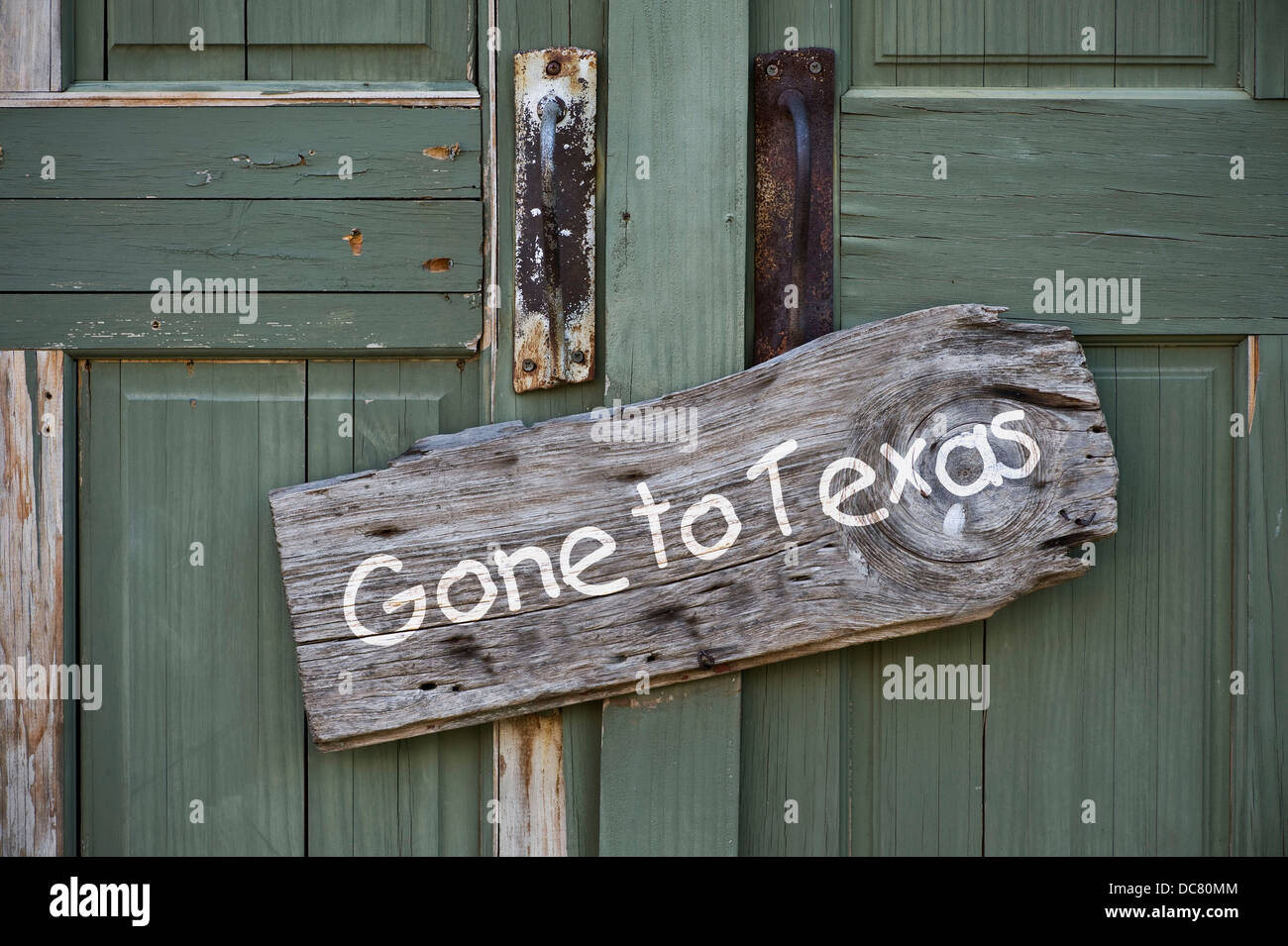 Gone to Texas sign Stock Photo - Alamy