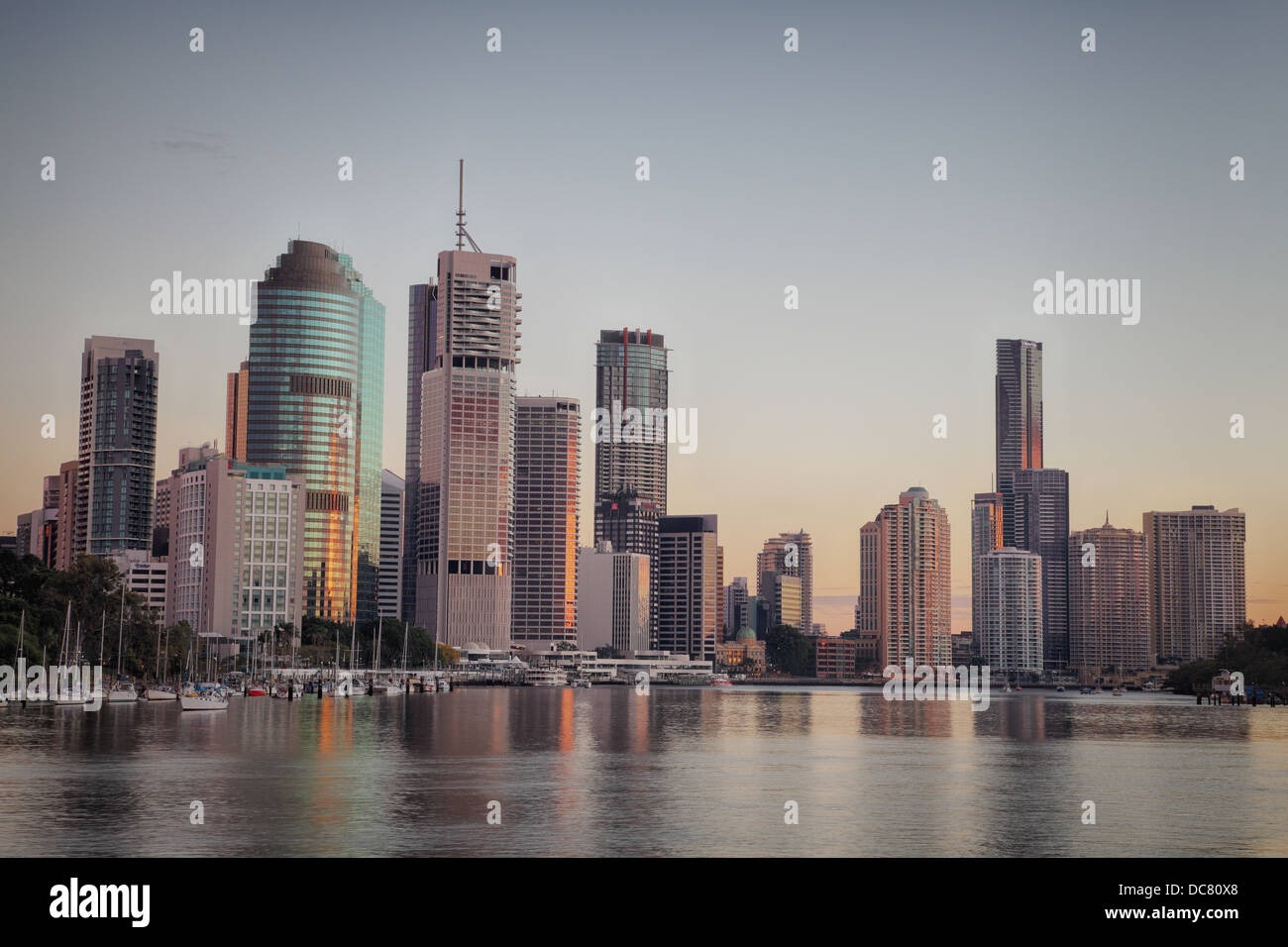 Downtown Brisbane on a beautiful, clear winter's morning Stock Photo ...