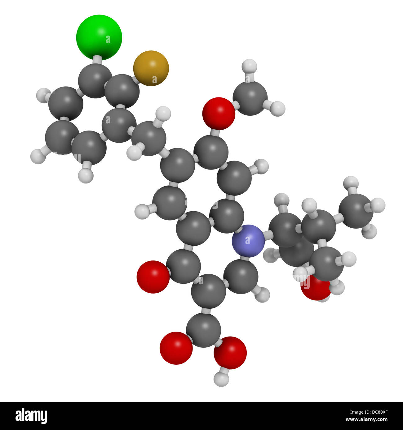Elvitegravir HIV treatment drug (integrase inhibitor), chemical ...