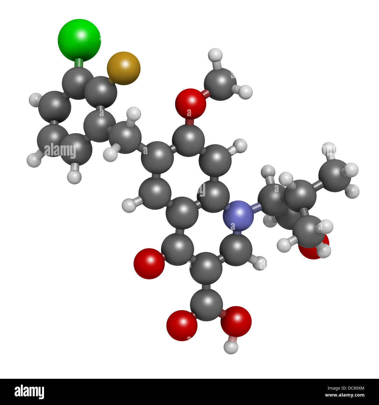 Elvitegravir HIV treatment drug (integrase inhibitor), chemical ...