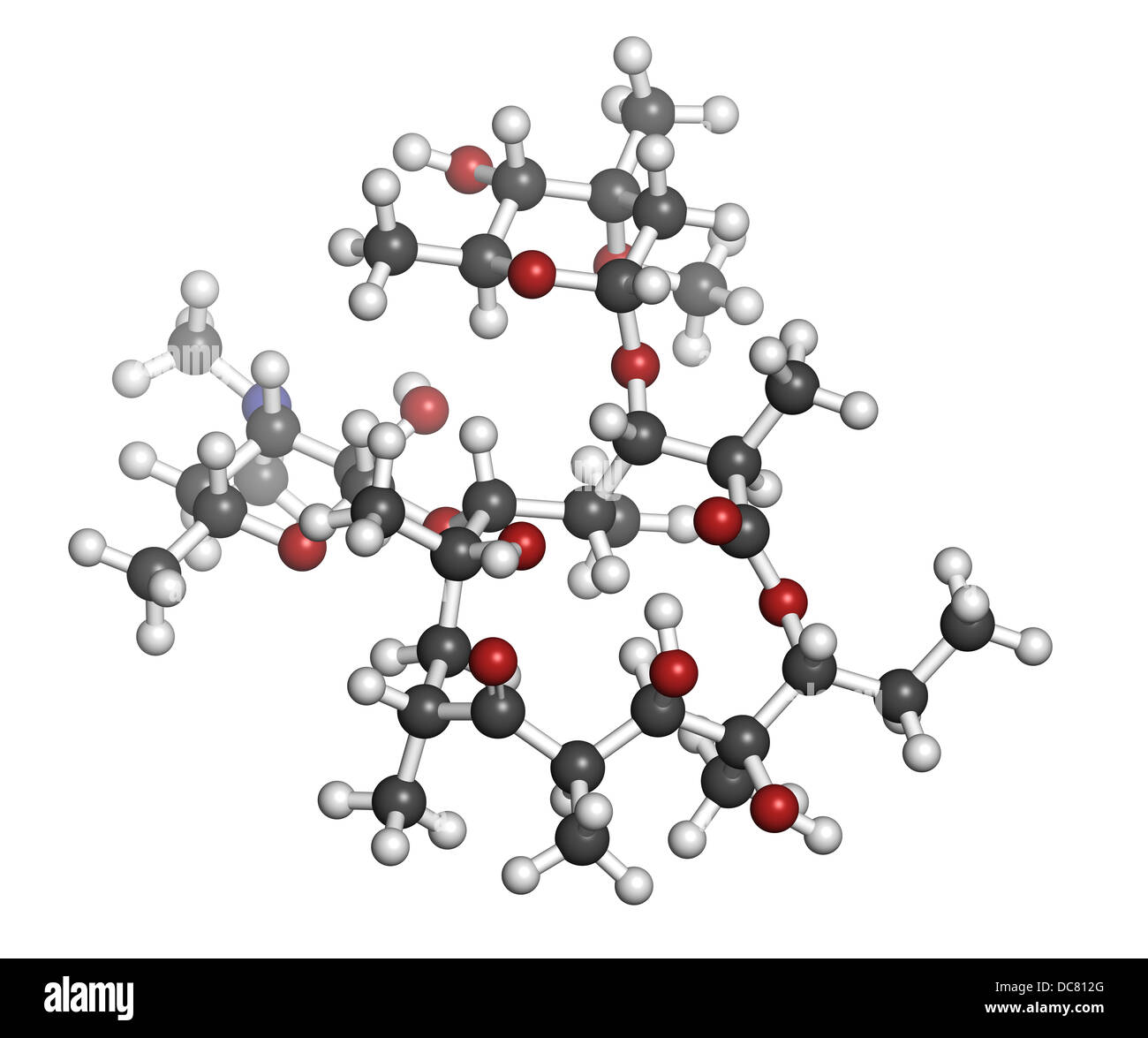 Erythromycin antibiotic drug (macrolide class), chemical structure ...