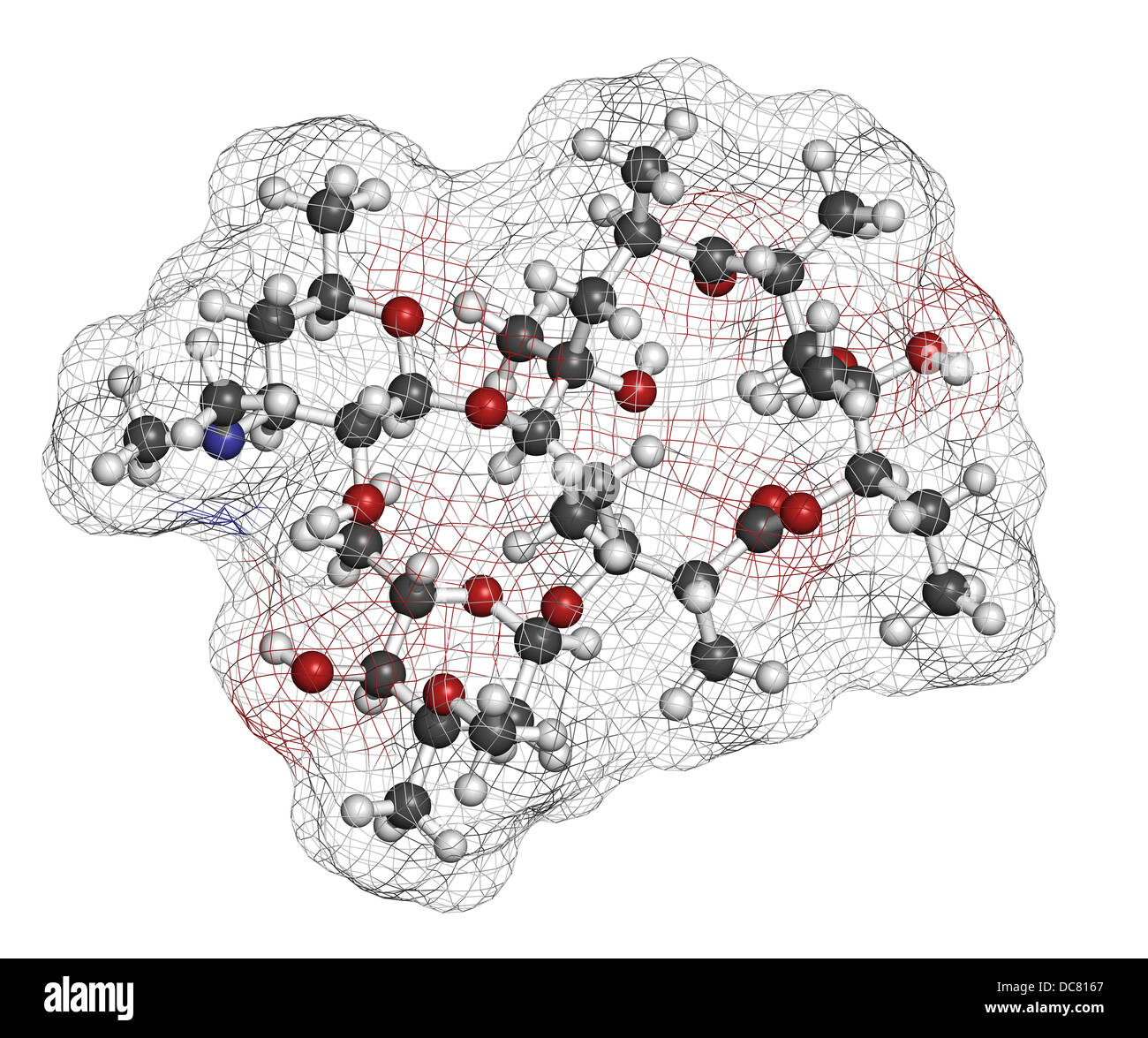 Erythromycin antibiotic drug (macrolide class), chemical structure ...