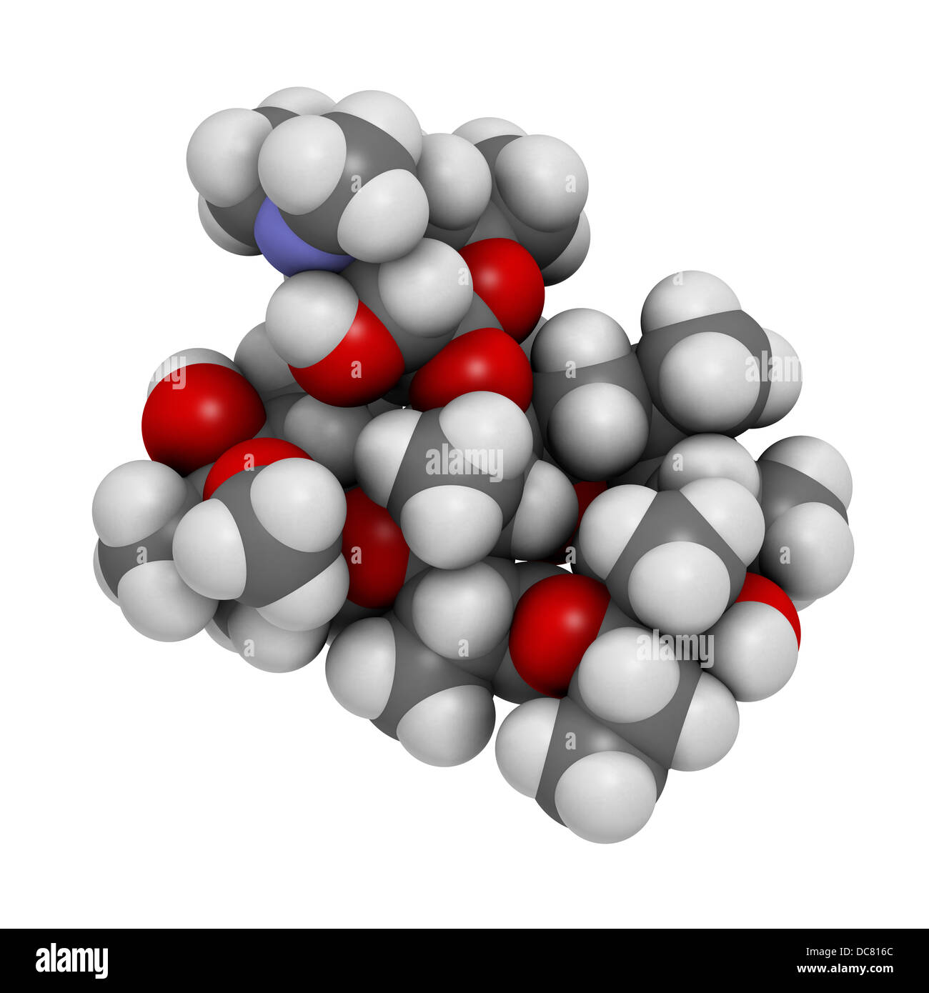 Erythromycin antibiotic drug (macrolide class), chemical structure ...