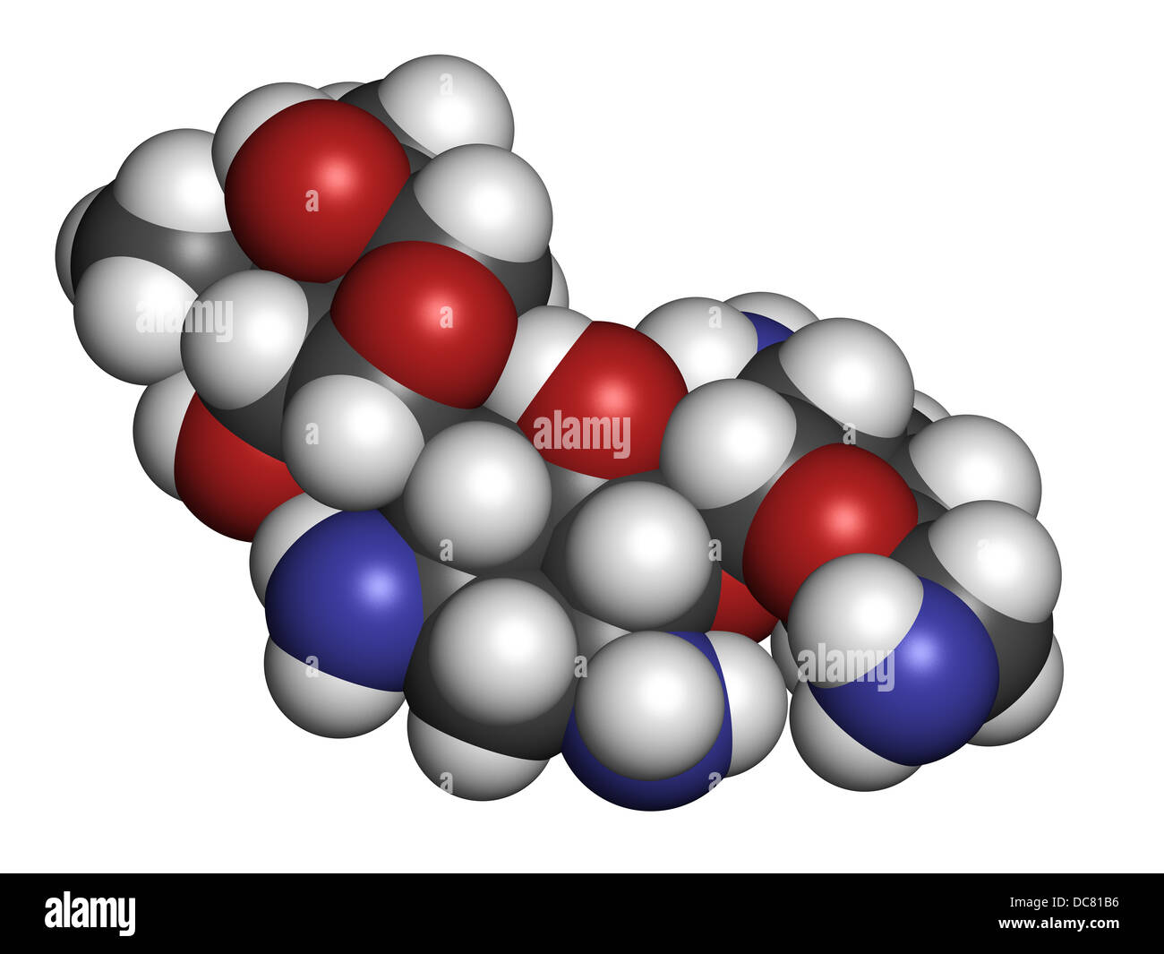 Gentamicin antibiotic drug (aminoglycoside class), chemical structure ...
