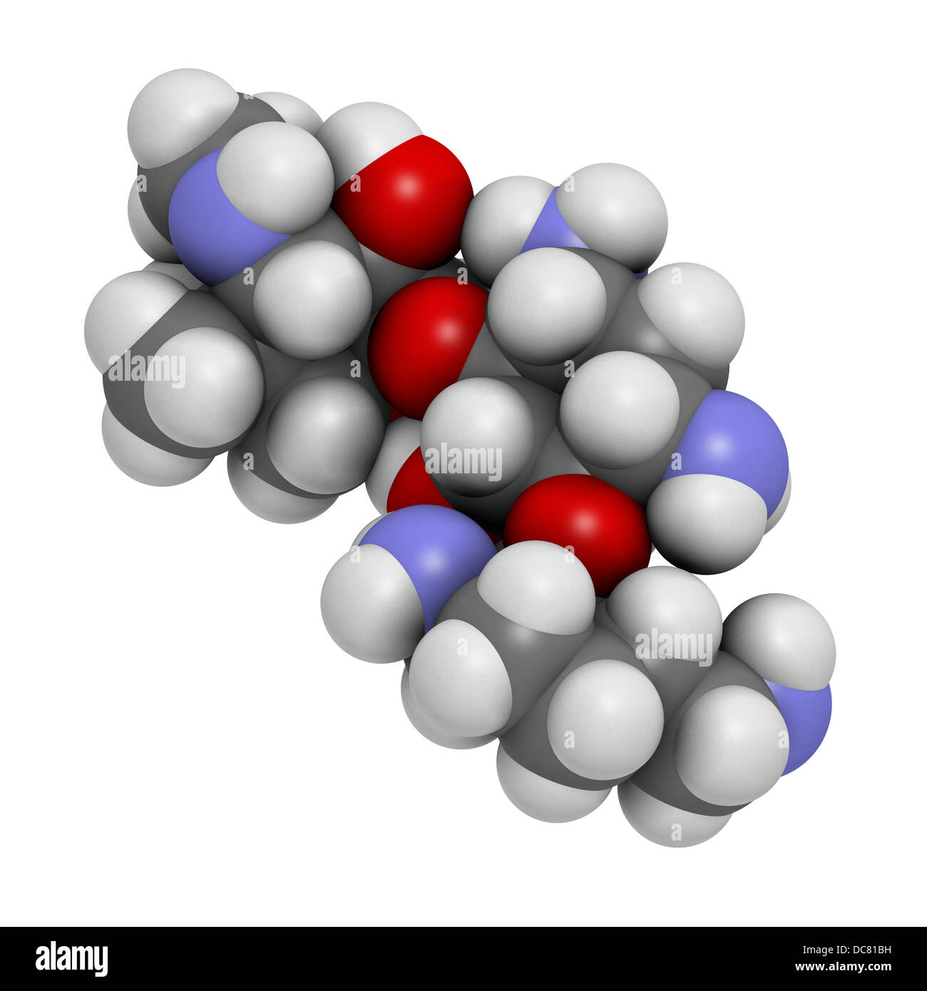 Gentamicin antibiotic drug (aminoglycoside class), chemical structure ...