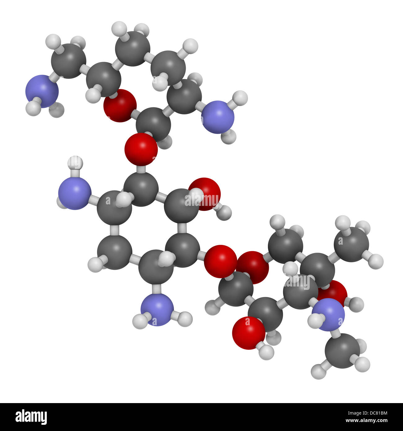Gentamicin antibiotic drug (aminoglycoside class), chemical structure ...