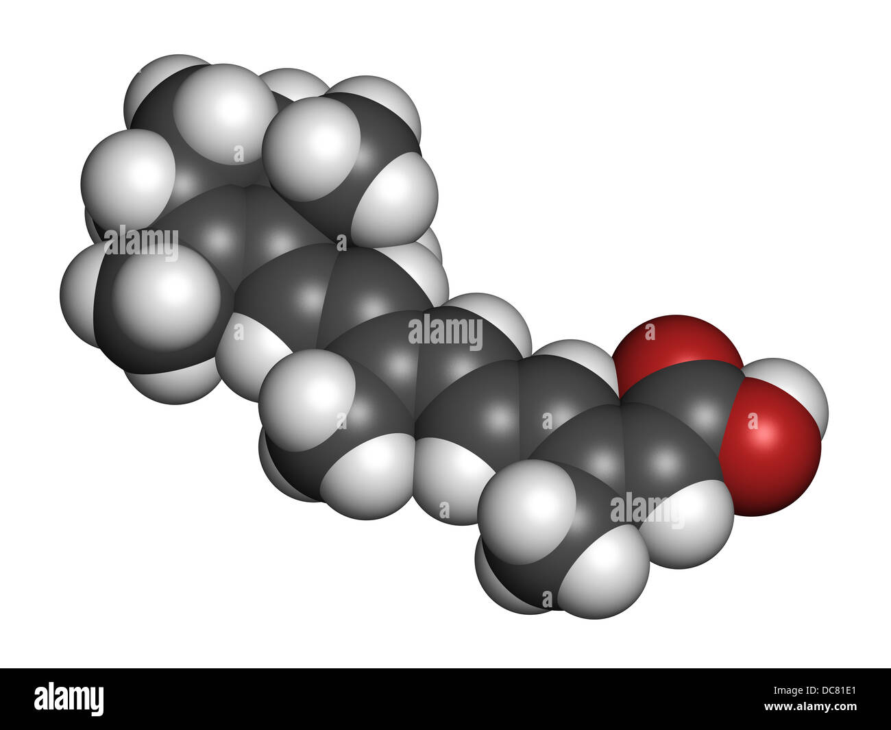 Isotretinoin acne treatment drug, chemical structure. Known to be a ...