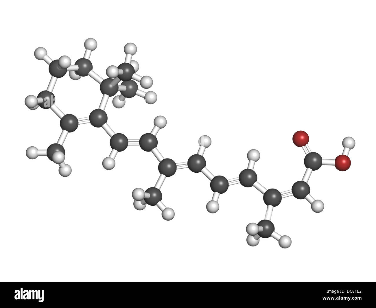 Isotretinoin acne treatment drug, chemical structure. Known to be a ...