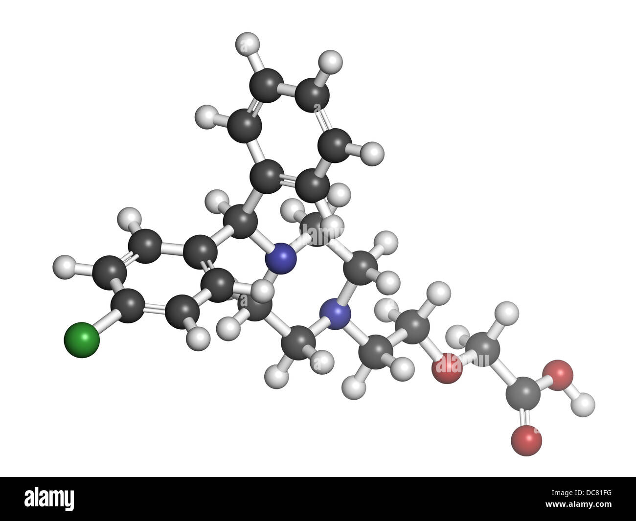 Cetirizine (levocetirizine) antihistamine drug, chemical structure ... Cetirizine (levocetirizine) antihistamine drug, chemical structure ...
