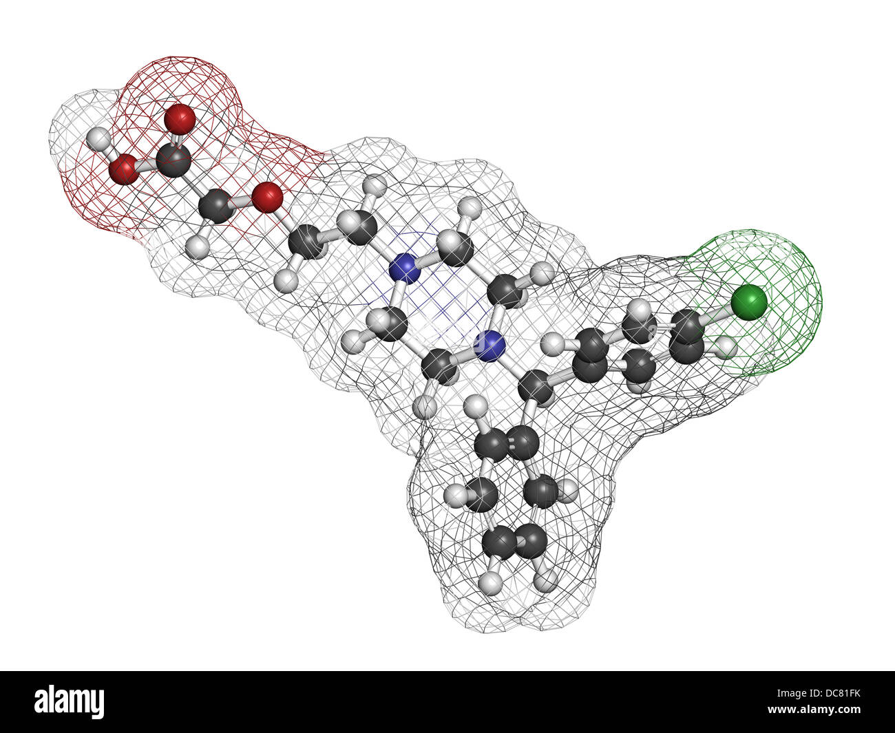Cetirizine (levocetirizine) antihistamine drug, chemical structure ... Cetirizine (levocetirizine) antihistamine drug, chemical structure ...