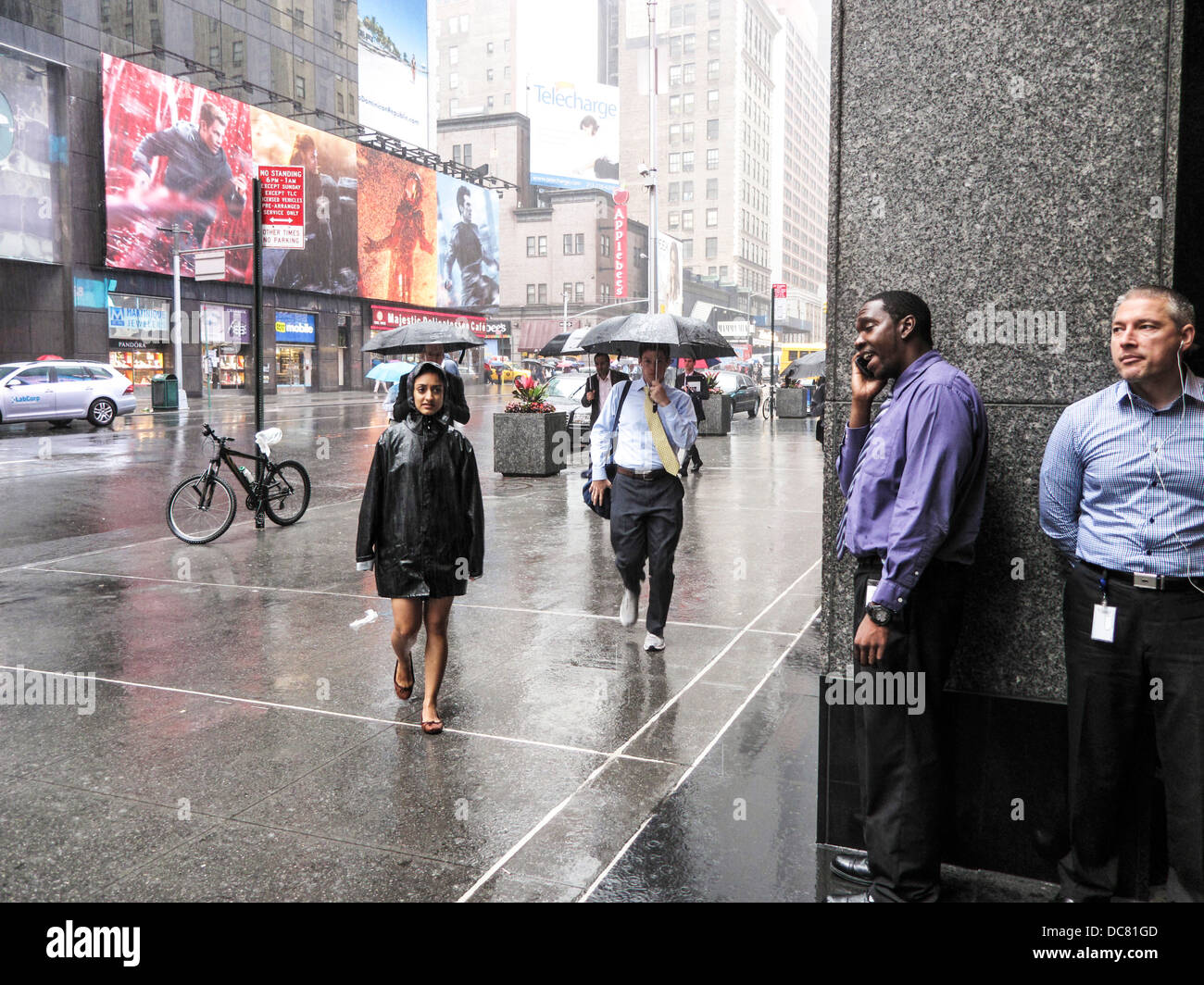 Man Waiting In Rain
