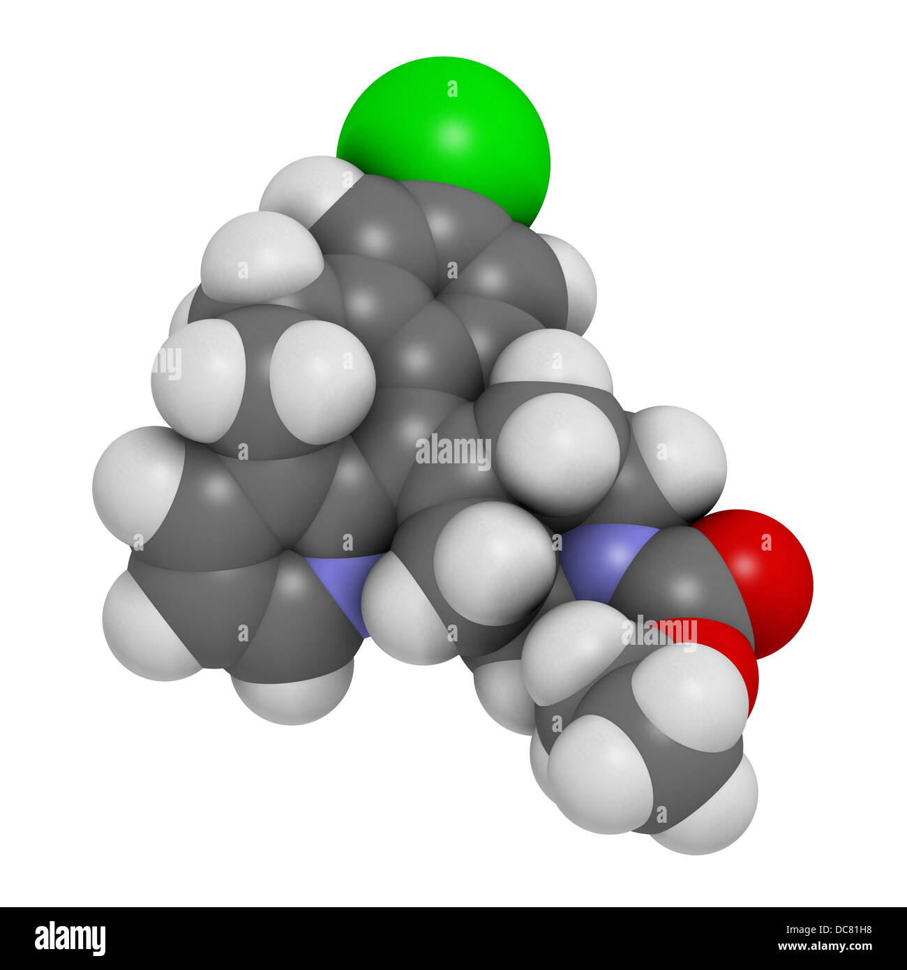 Loratadine antihistamine drug, chemical structure. Used to treat hay ...