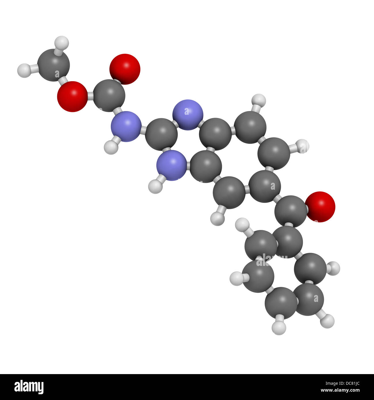 Mebendazole anthelmintic drug, chemical structure. Used to treat worm ...
