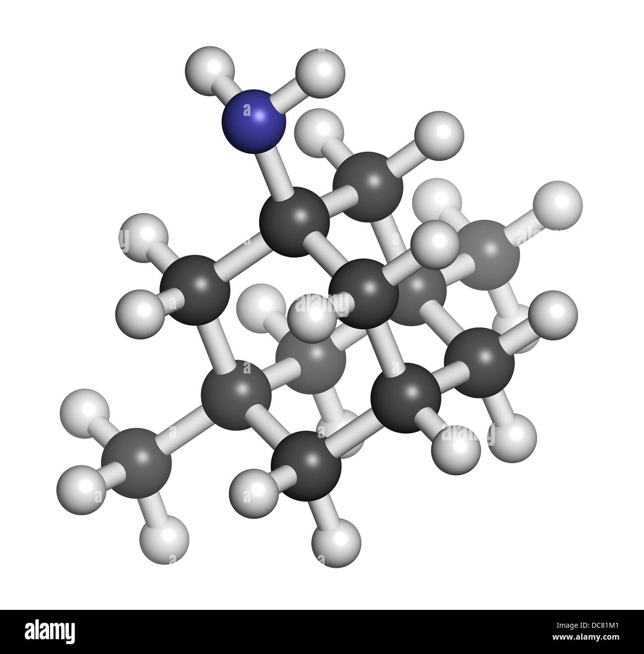 Memantine Alzheimer's disease drug, chemical structure. Atoms are ...