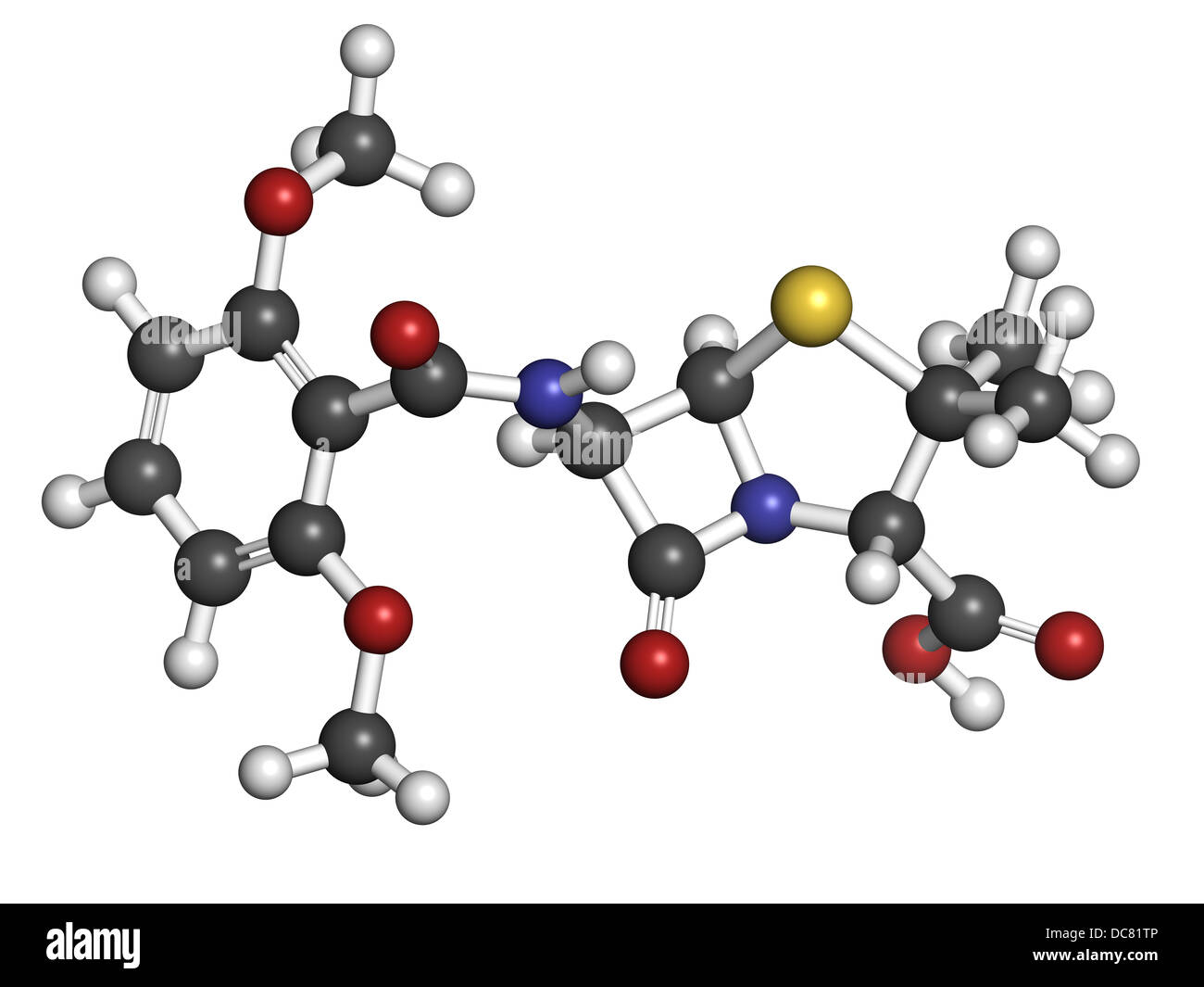 Meticillin antibiotic drug (beta-lactam class), chemical structure ...