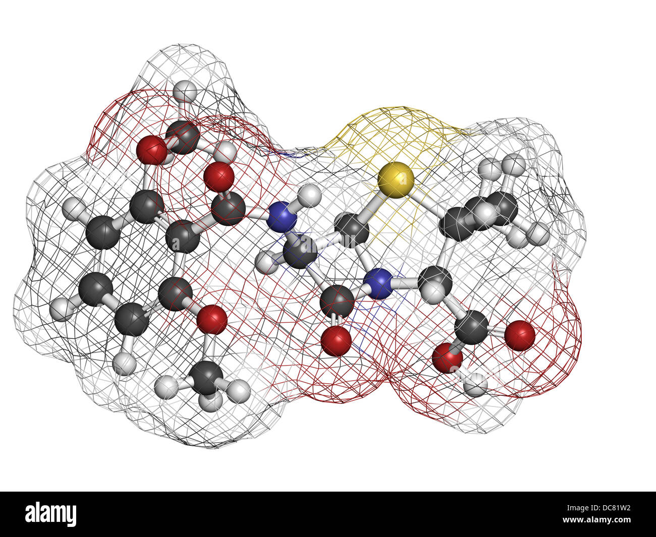 Meticillin antibiotic drug (beta-lactam class), chemical structure ...