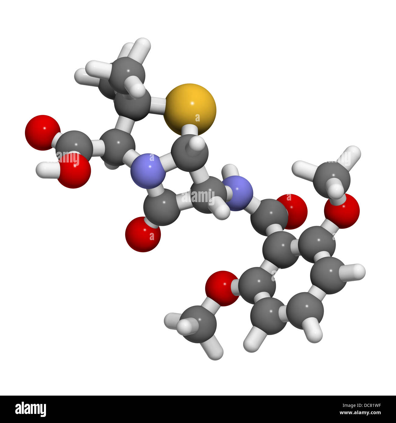 Meticillin antibiotic drug (beta-lactam class), chemical structure ...