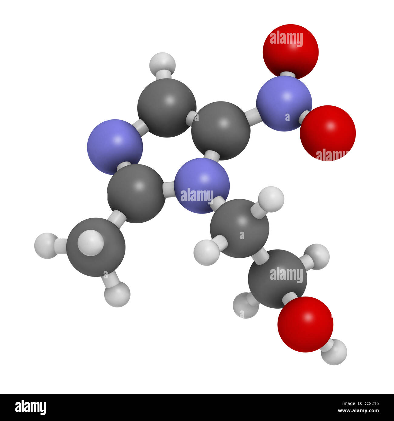 Metronidazole antibiotic drug (nitroimidazole class), chemical ...
