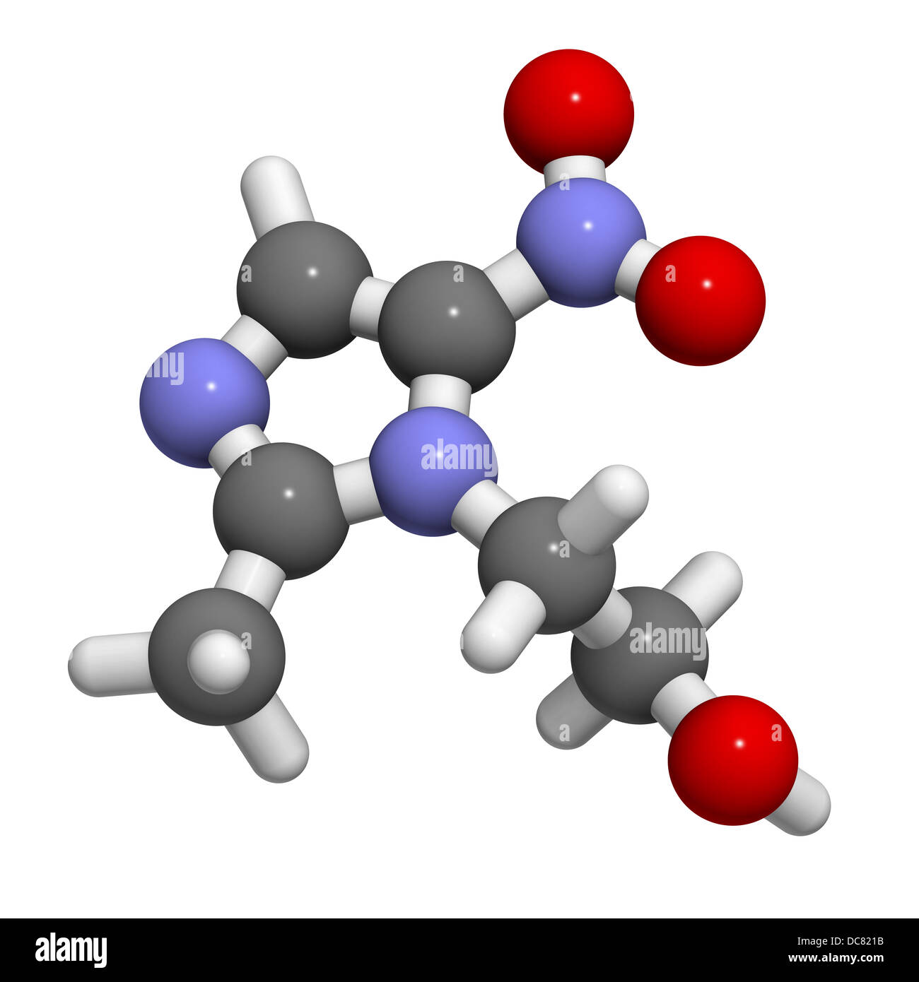 Metronidazole antibiotic drug (nitroimidazole class), chemical ...