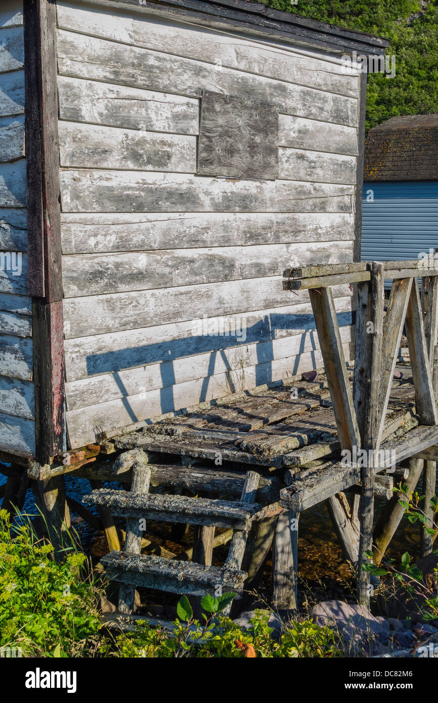 Wooden clapboard sided fisherman's shack at the harbor of the ...