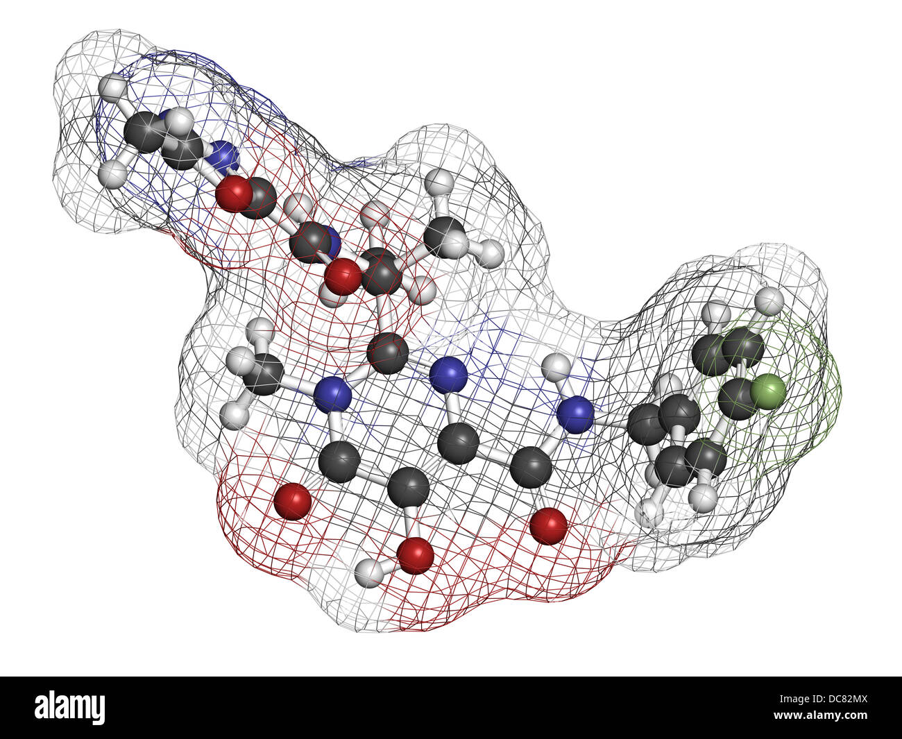 Raltegravir HIV drug (integrase inhibitor class), chemical structure ...