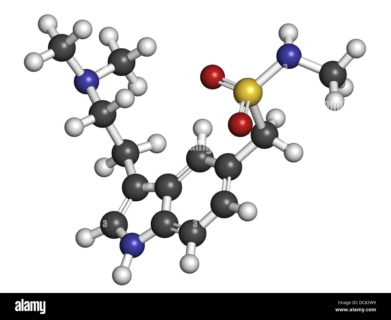 Sumatriptan migraine headache drug (triptan class), chemical structure ...