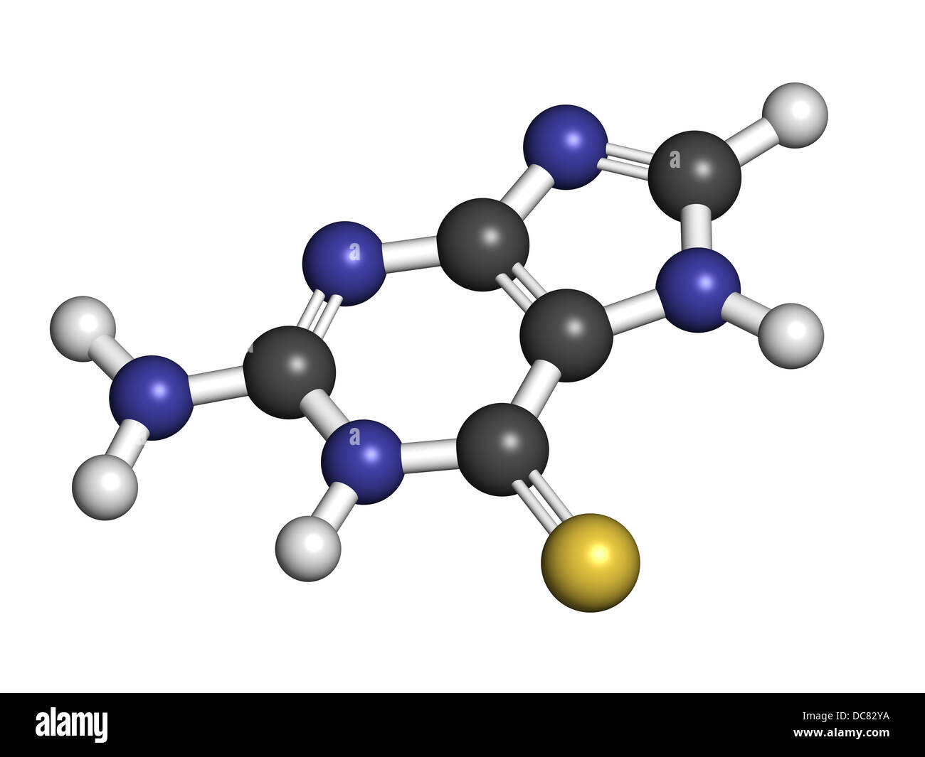Tioguanine leukemia and ulcerative colitis drug, chemical structure ...