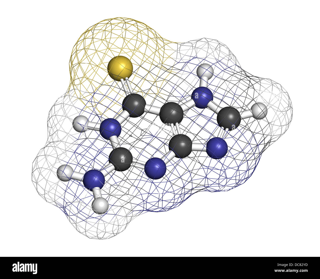 Tioguanine leukemia and ulcerative colitis drug, chemical structure ...