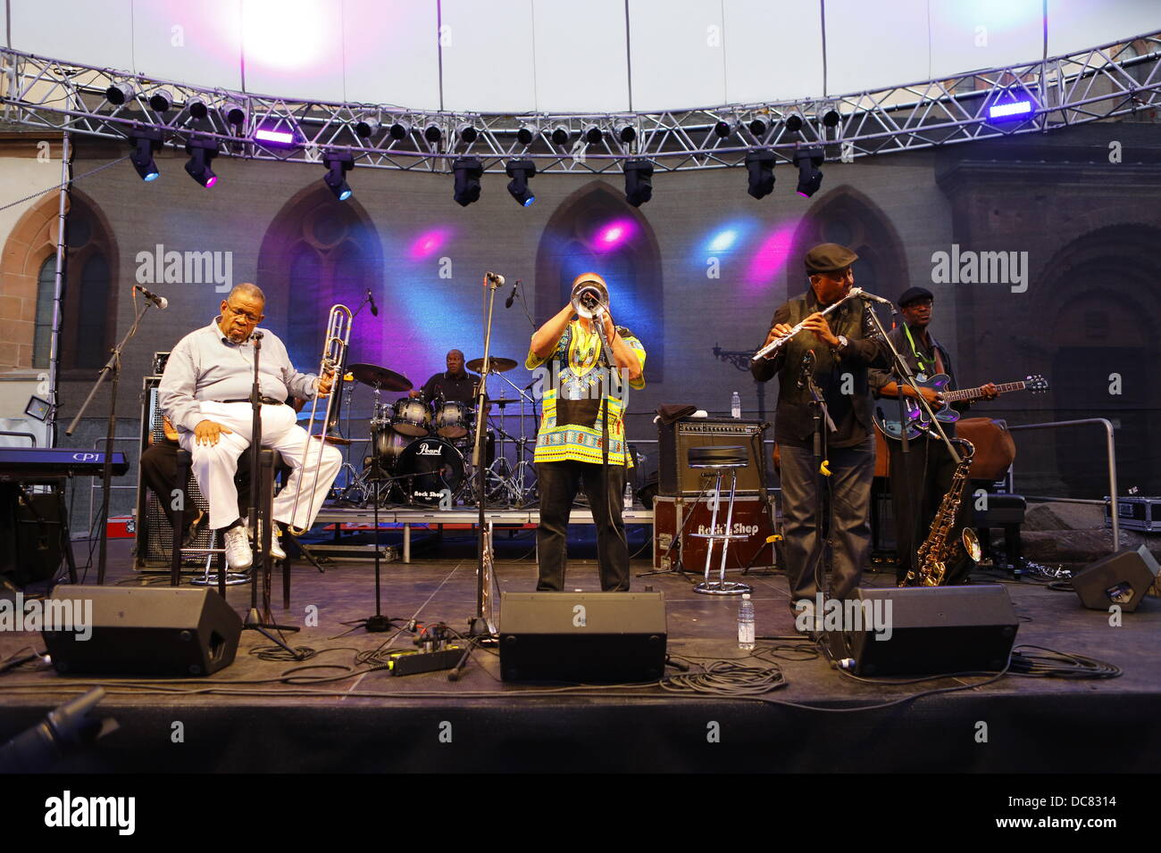 Worms, Germany. 11th August 2013. The New JB's are pictured on stage at ...