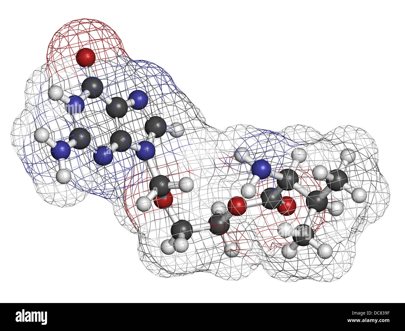 Valaciclovir (valacyclovir) herpes infection drug, chemical structure ...