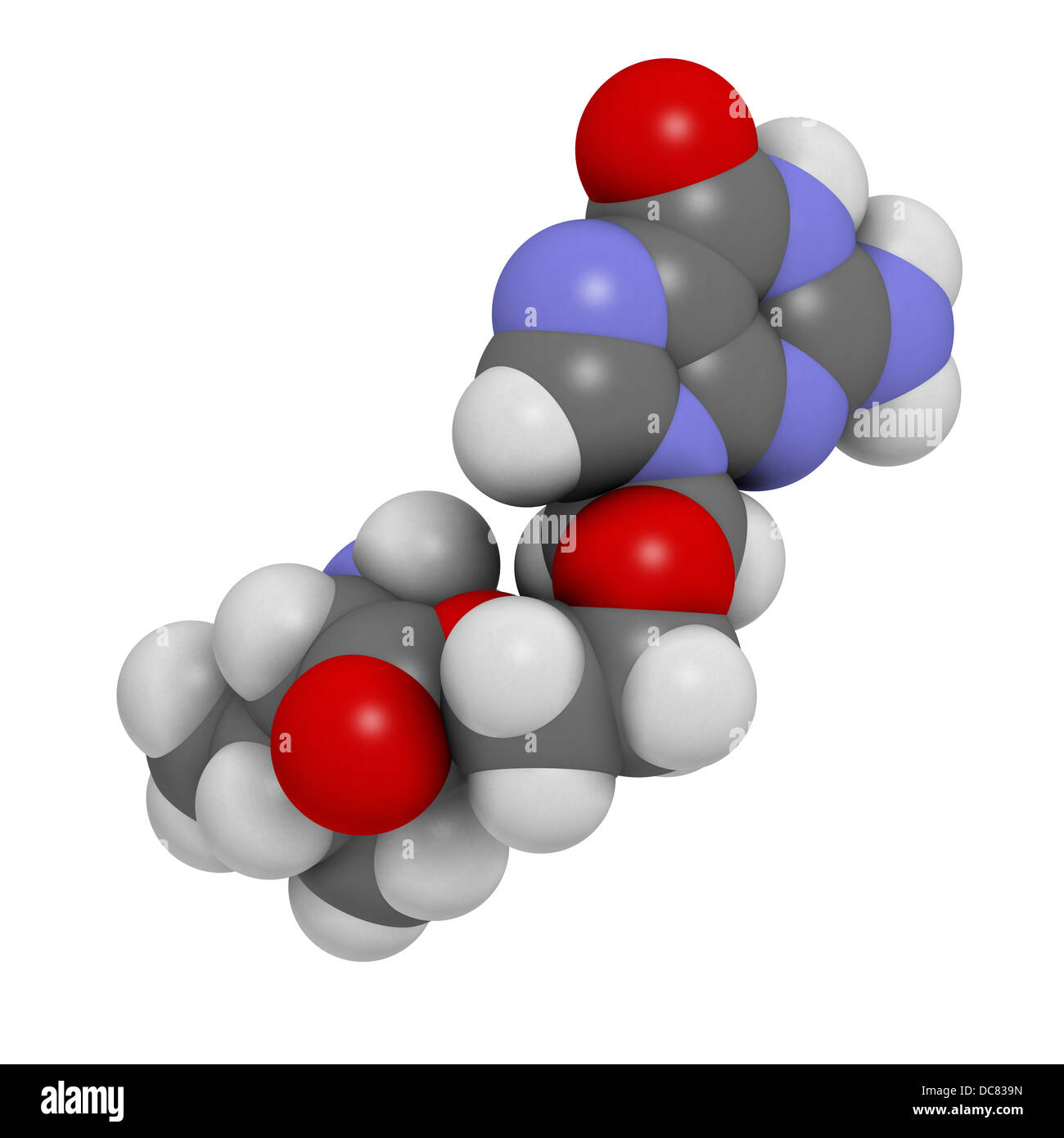 Valaciclovir (valacyclovir) herpes infection drug, chemical structure ...