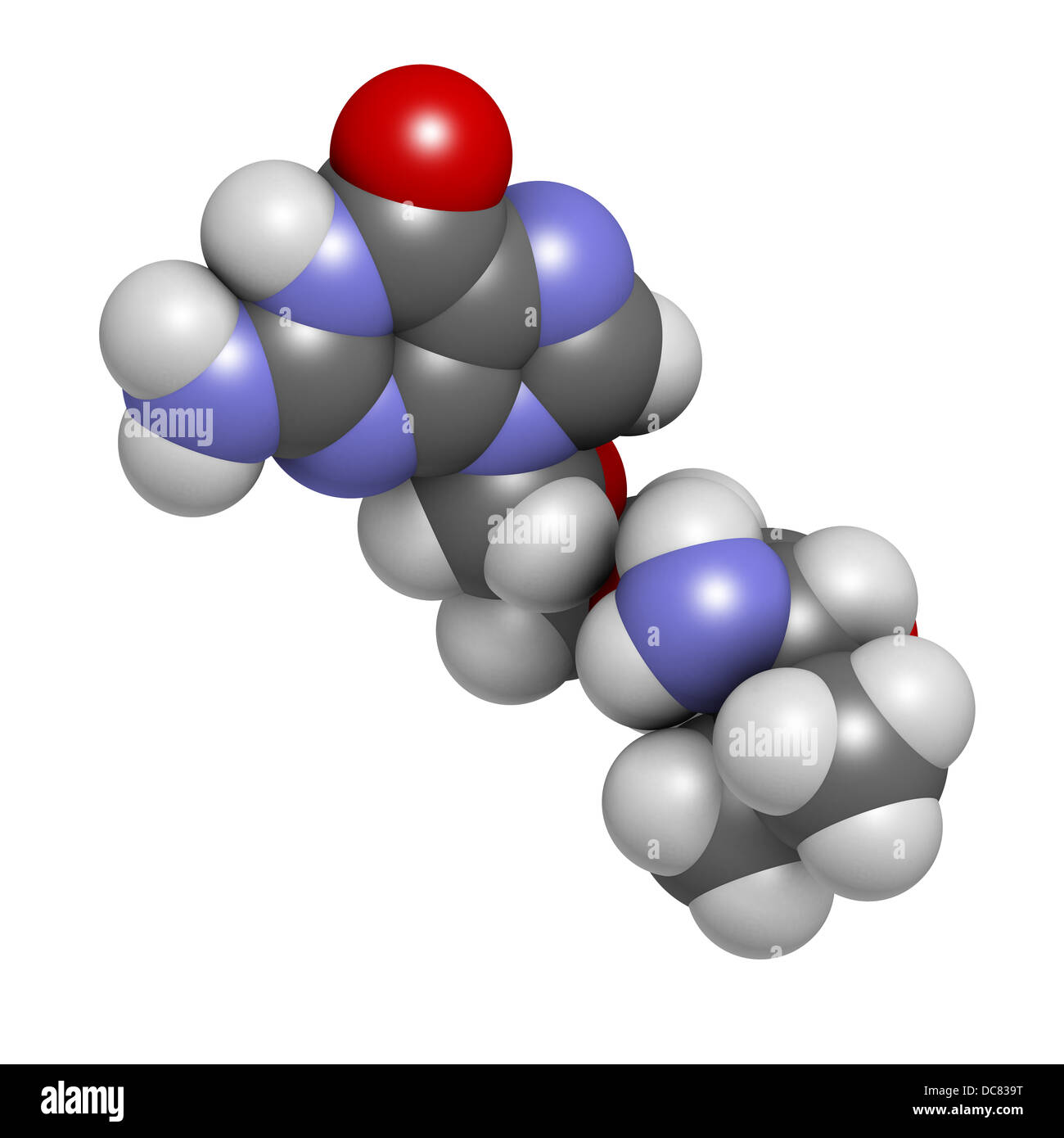 Valaciclovir (valacyclovir) herpes infection drug, chemical structure ...