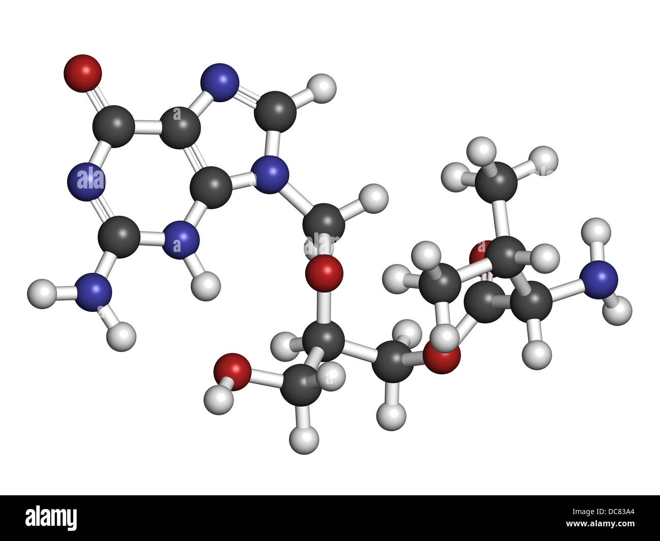 Valganciclovir cytomegalovirus (CMV, HCMV) drug, chemical structure ...