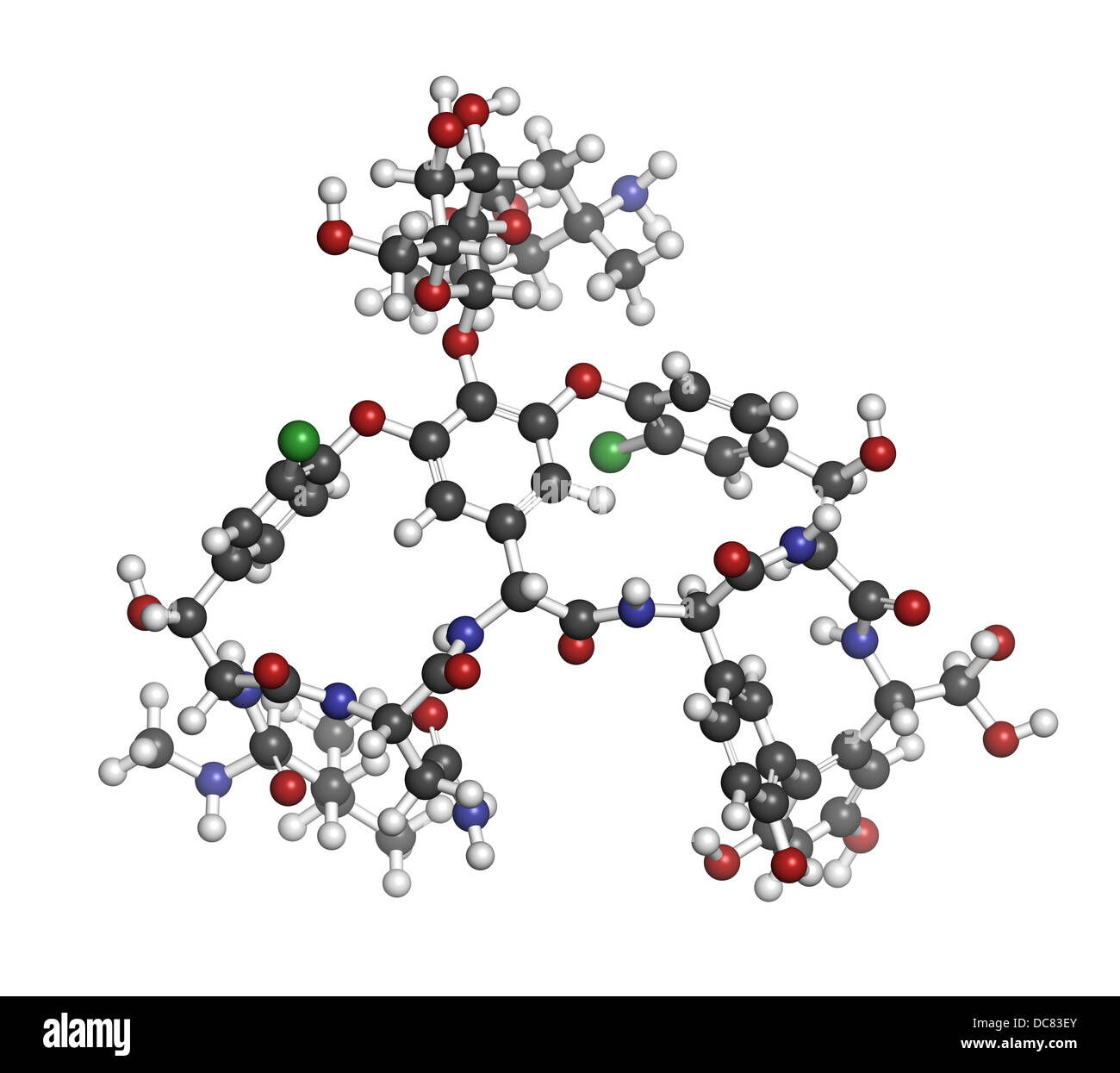 Vancomycin antibiotic drug (glycopeptide class), chemical structure ...