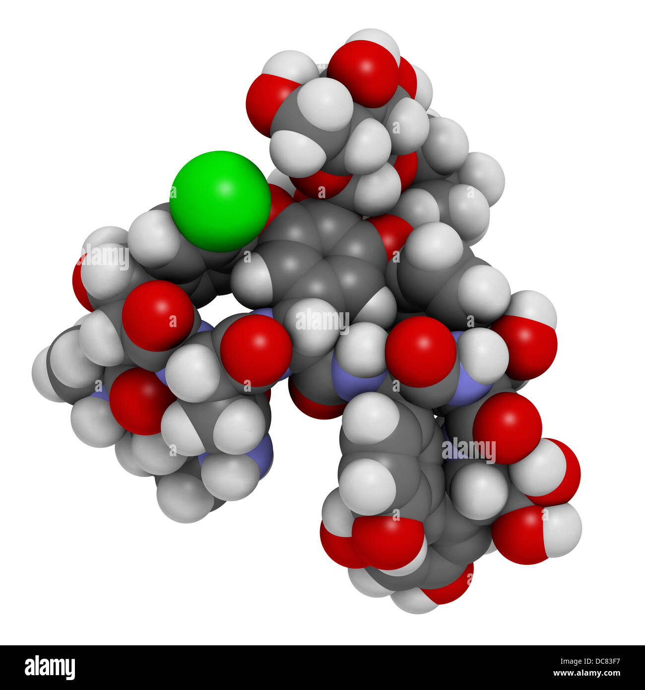 Vancomycin antibiotic drug (glycopeptide class), chemical structure ...