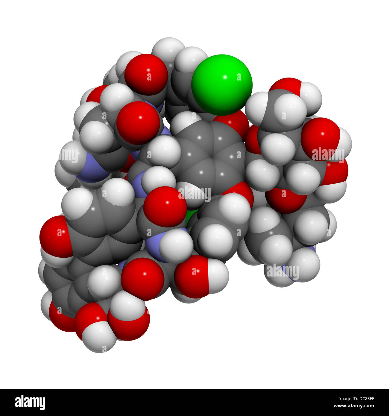 Vancomycin antibiotic drug (glycopeptide class), chemical structure ...