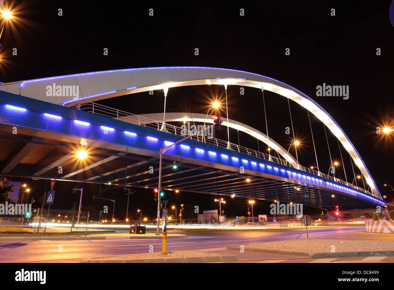 Basarab bridge in the night Stock Photo - Alamy