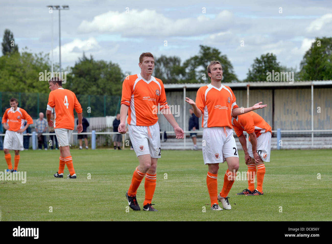 AFC Blackpool football players in a match against Maine Road FC ...