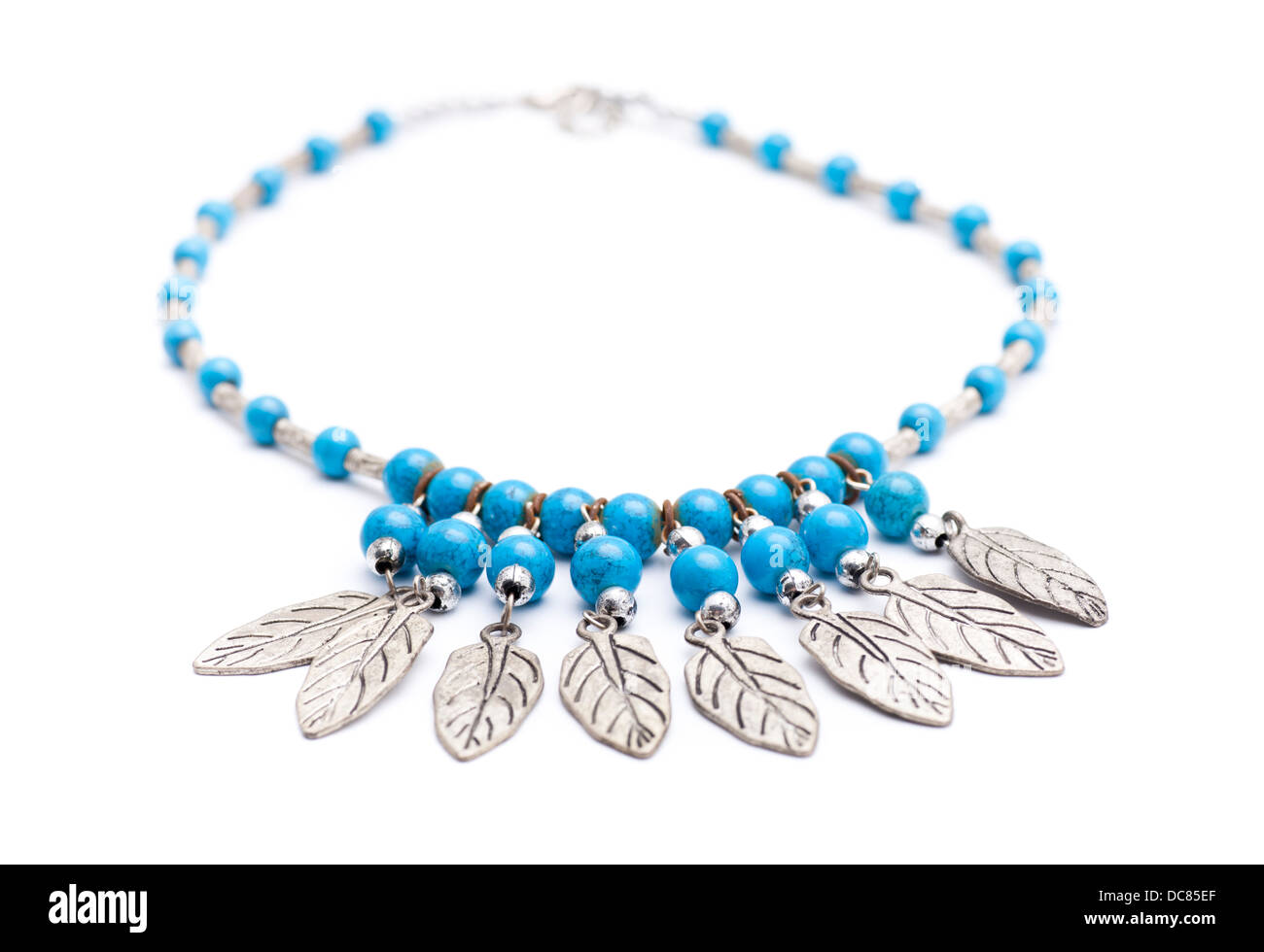 Jewelry necklace on white background Stock Photo - Alamy