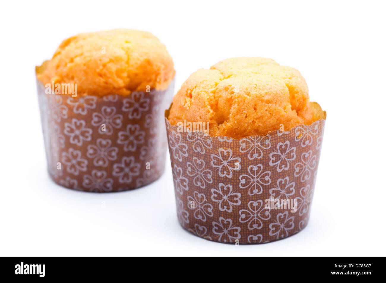 Two muffin isolated on white background Stock Photo - Alamy