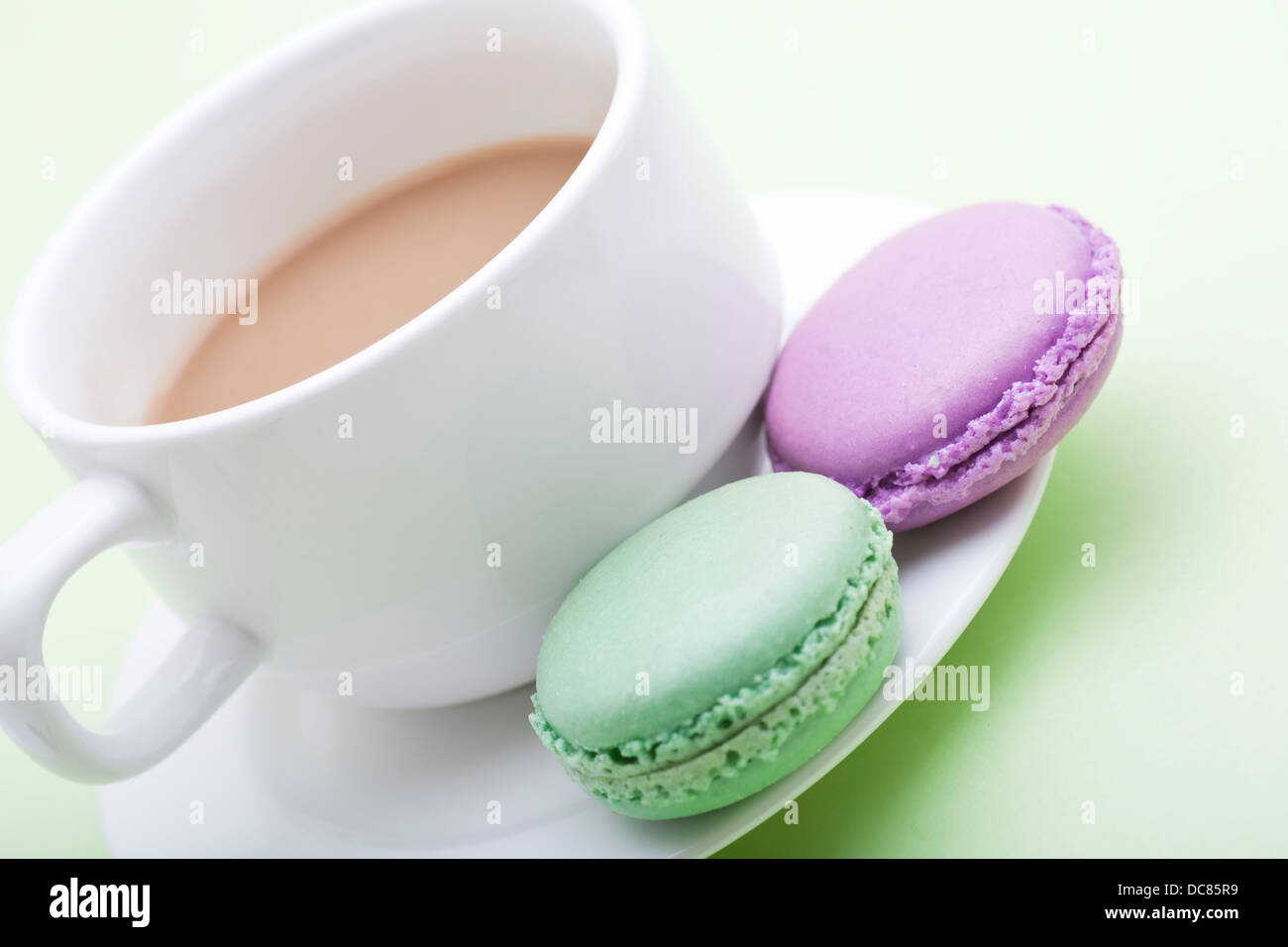 Macaroon and a cup of coffee Stock Photo - Alamy