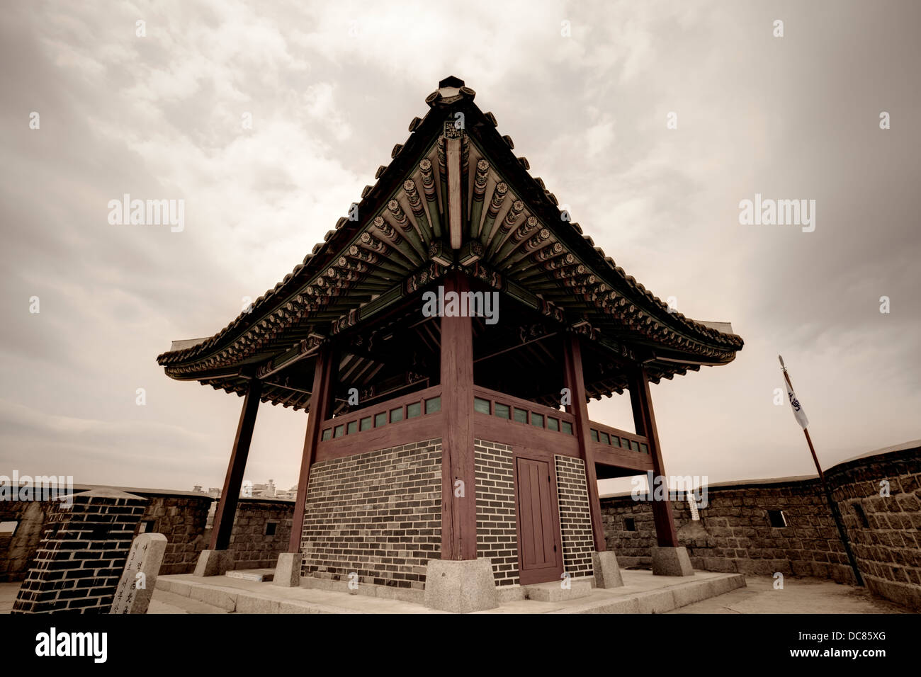 Hwaseong Fortress, Suwon, South Korea. It was built in the late 18th ...
