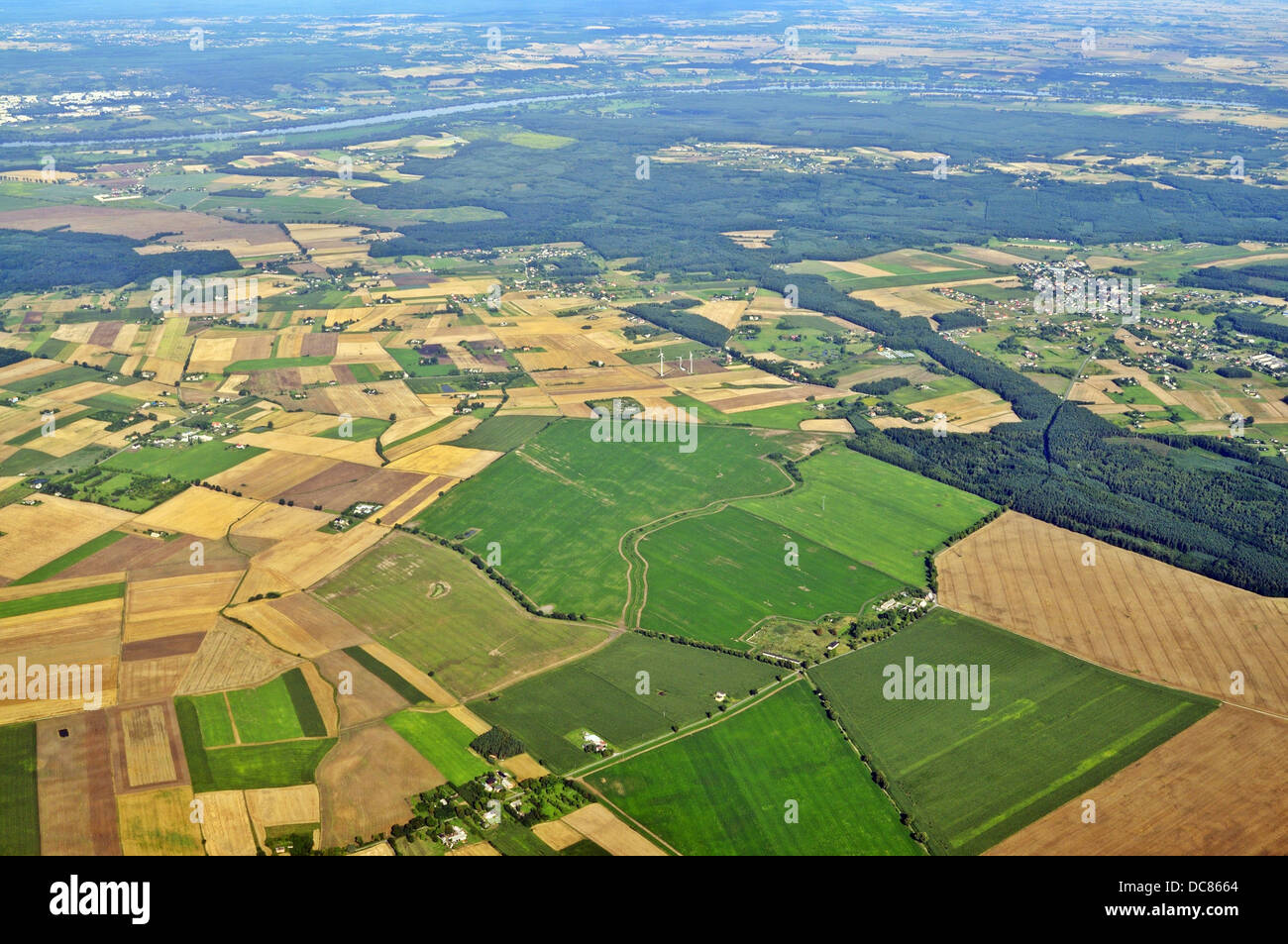 Aerial view - Central Poland Stock Photo - Alamy