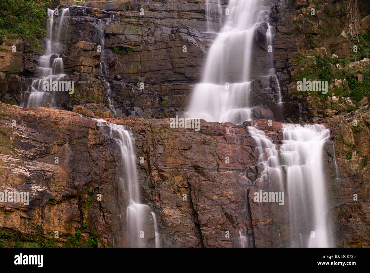 Beautiful waterfall, Ramboda Falls waterfall in Sri Lanka Stock Photo ...