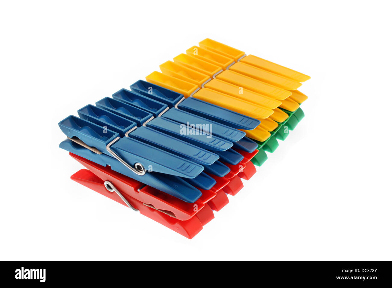 Colorful clothes pegs isolated Stock Photo - Alamy