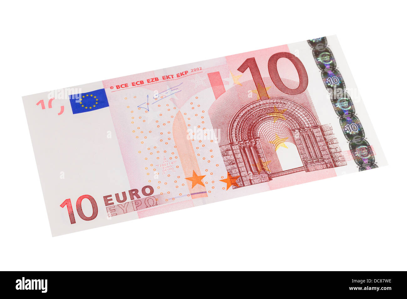 Ten Euro banknote on a white background Stock Photo - Alamy