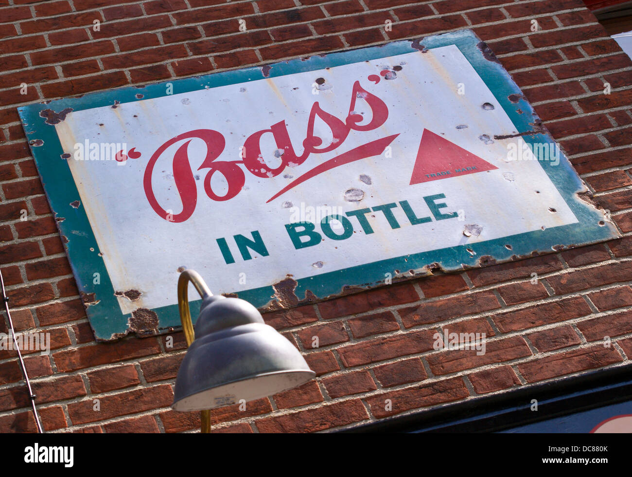 Antique Bass beer sign, Fat Cat pub and microbrewery, West End Street ...