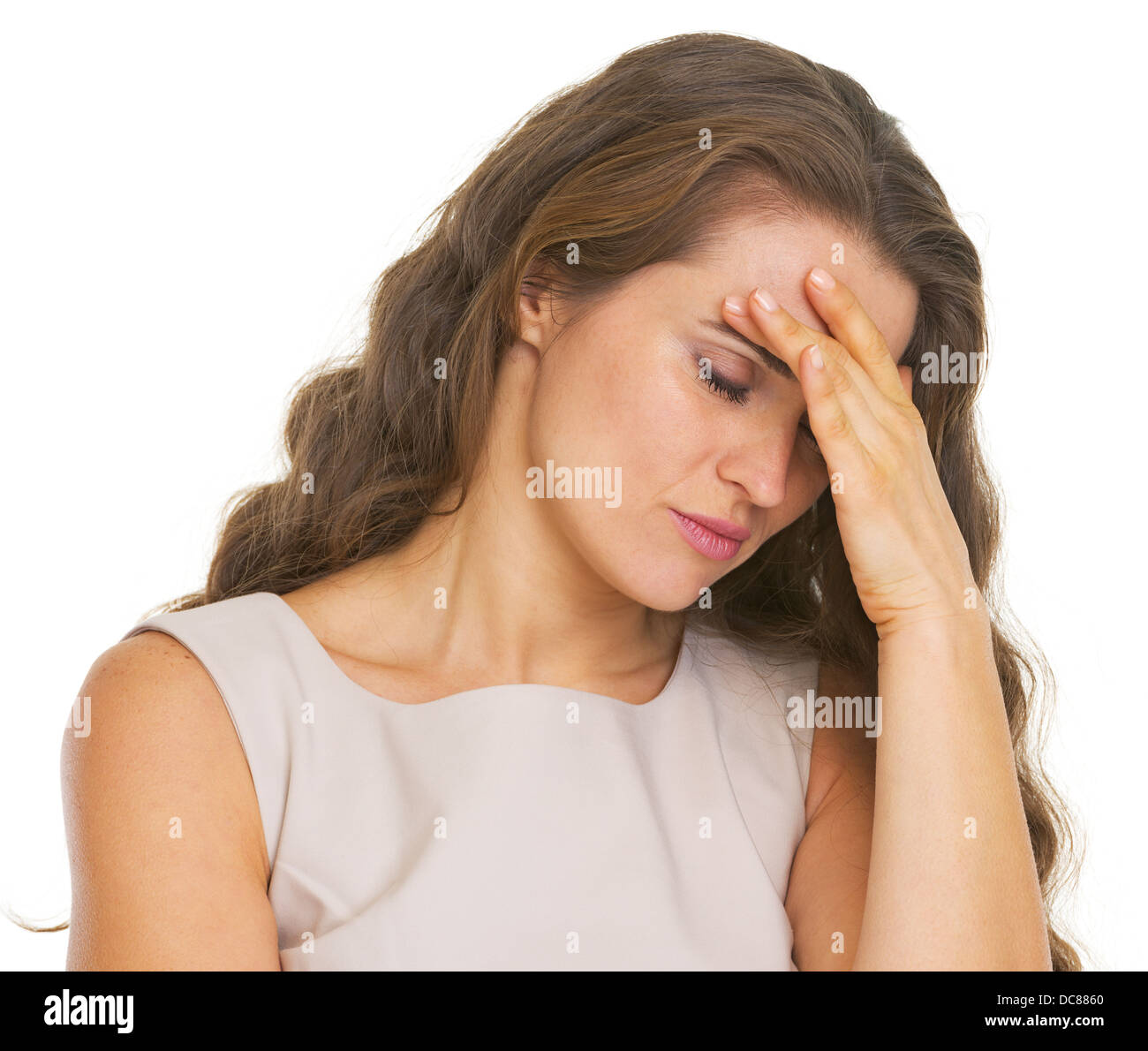 Portrait of stressed young woman Stock Photo - Alamy