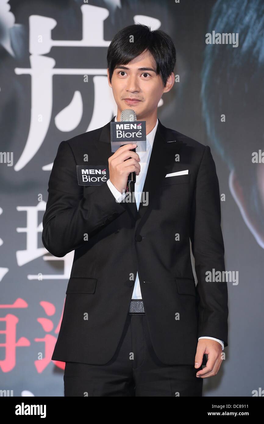 Actor Vic Chou attends promotion activity of Biore in Taipei,China on Friday August 9,2013 Stock ...