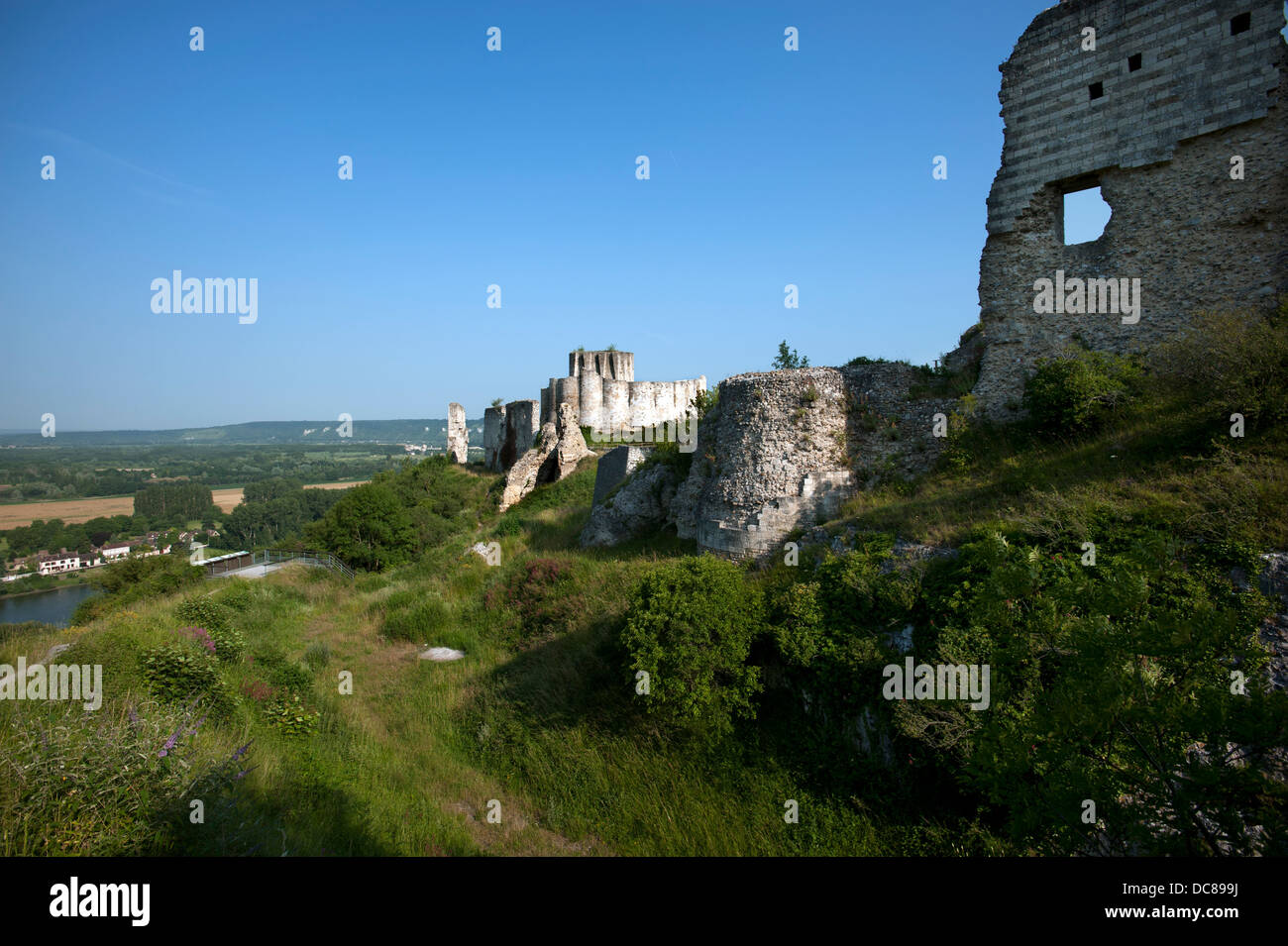 Chateau Gaillard above Les Andelys, Haute-Seine, in the Eure department of the ancient region ...